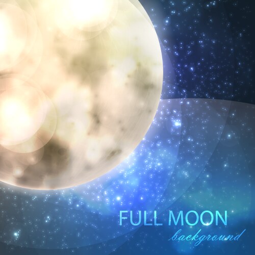 Realistic detailed full blue moon isolated Vector Image
