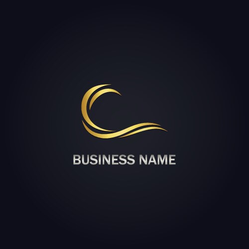 Gold river abstract wave logo Royalty Free Vector Image