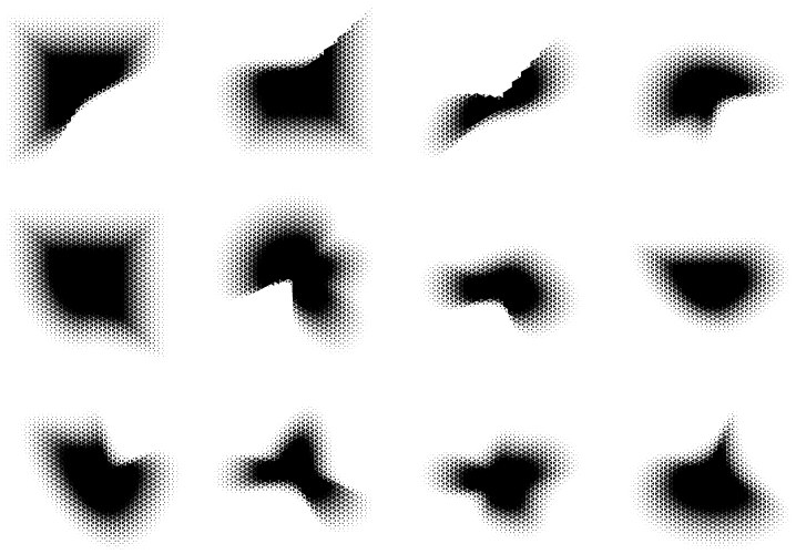 Halftone triangle pattern reprographic technique Vector Image