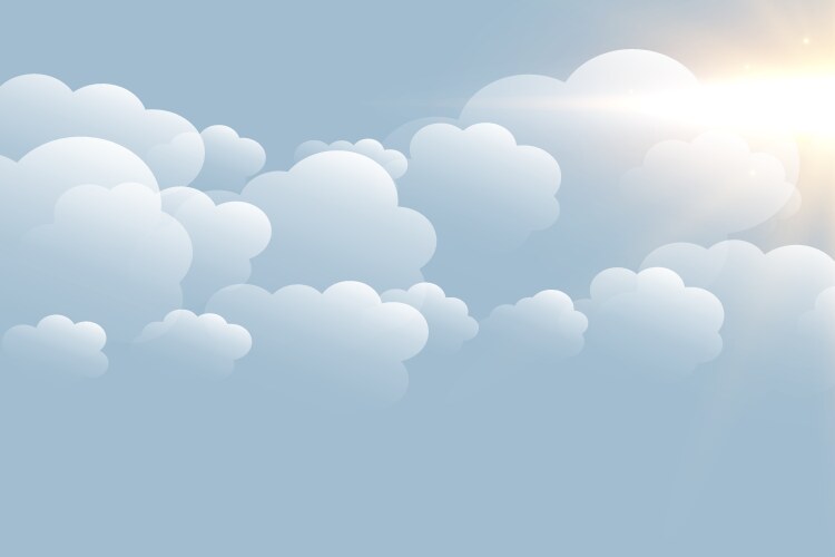 Papercut style cartoon cloudscape background Vector Image