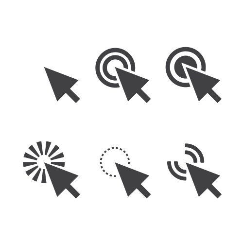 Click icon set Royalty Free Vector Image - VectorStock