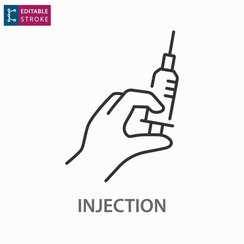 Insulin injection time icon on white Royalty Free Vector