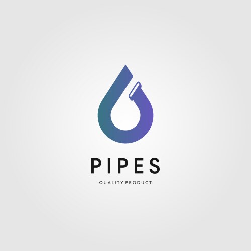 Water plastic pipes production logo plumbing sign Vector Image