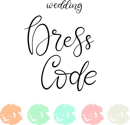 Wedding dress code color palette Royalty Free Vector Image