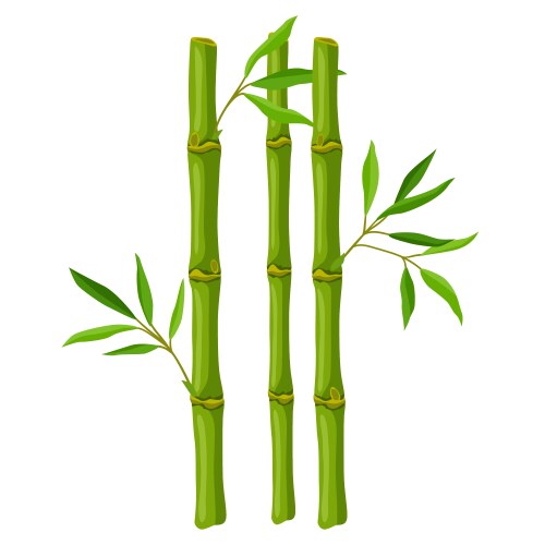 Green bamboo stems icon cartoon style Royalty Free Vector
