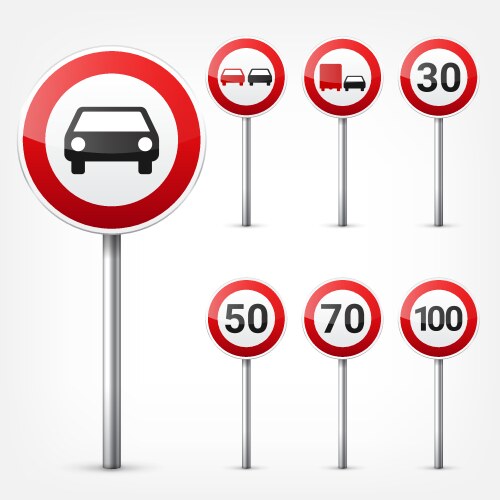Traffic signs Royalty Free Vector Image - VectorStock