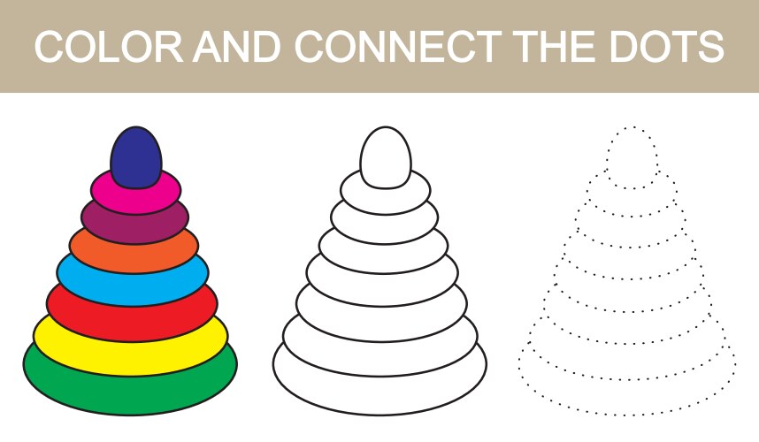 Educational game for children color and connect Vector Image