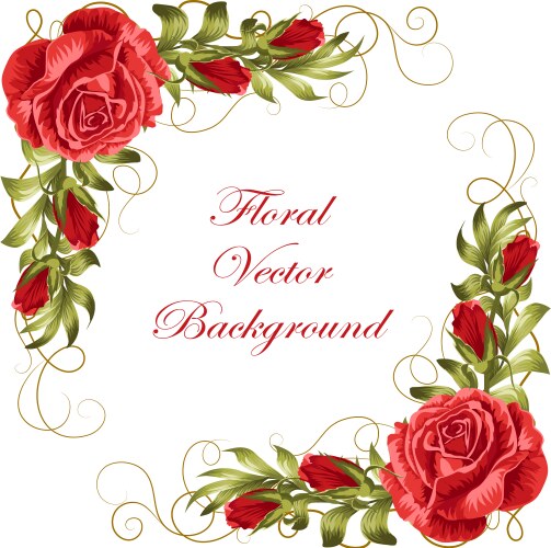 Frame With Roses And Leaves Royalty Free Vector Image