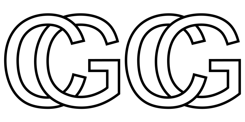 Logo ac icon sign two interlaced letters a c Vector Image