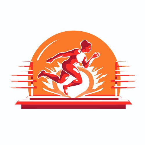 Running man athlete runner jogging logo template Vector Image