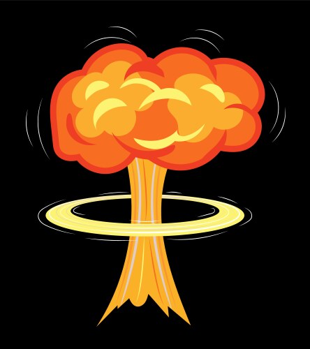 Nuclear explosion cartoon Royalty Free Vector Image
