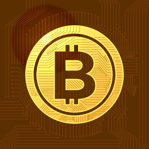Crypto currency bitcoin golden symbol Royalty Free Vector Crypto currency bitcoin golden symbol Royalty Free Vector