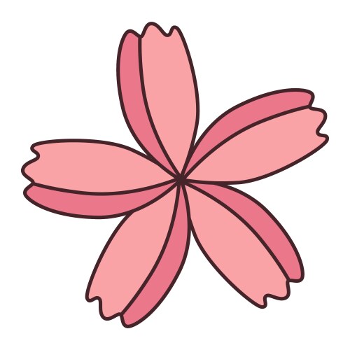 Pink flower floral design element Royalty Free Vector Image