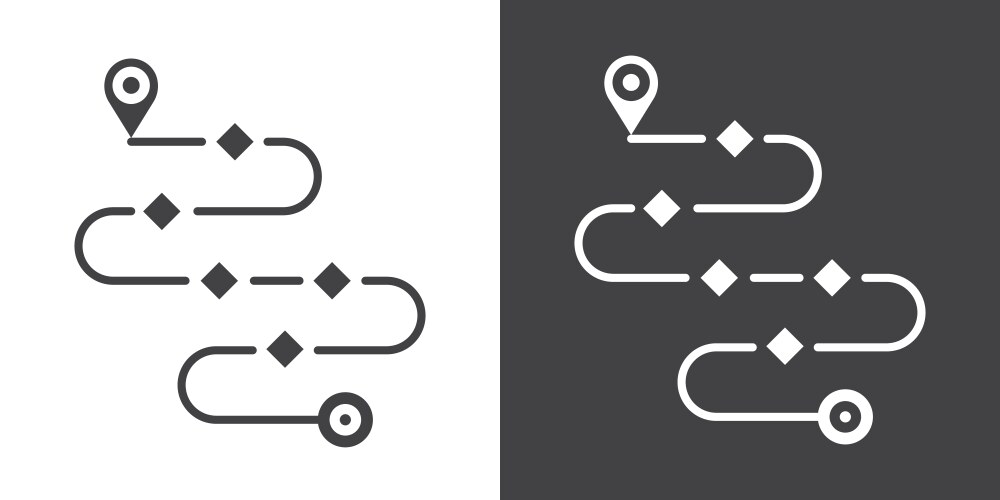 Roadmap icon logo set Royalty Free Vector Image