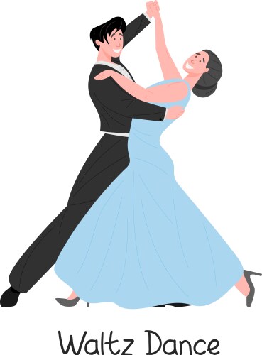 Couple dancing the waltz cartoon Royalty Free Vector Image