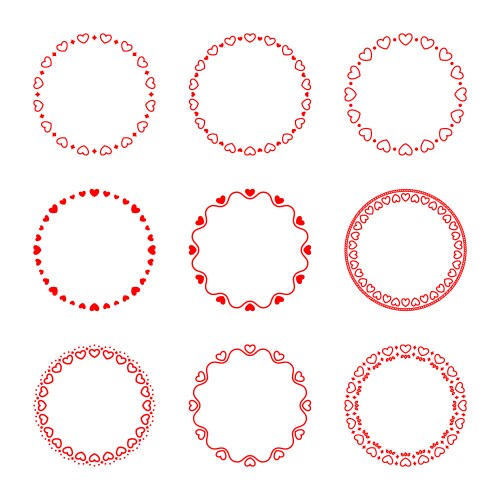 Set ornamental round frames Royalty Free Vector Image