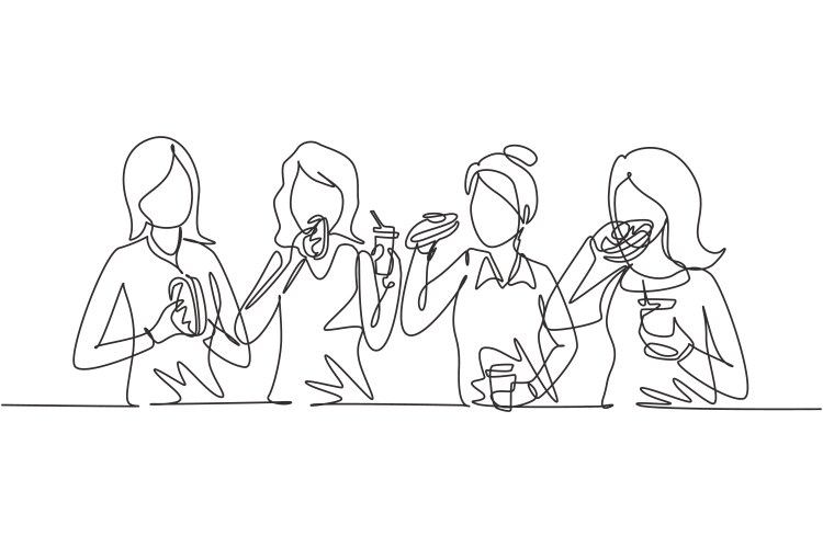 Continuous Line Drawing Friends Vector Images (over 2,200)