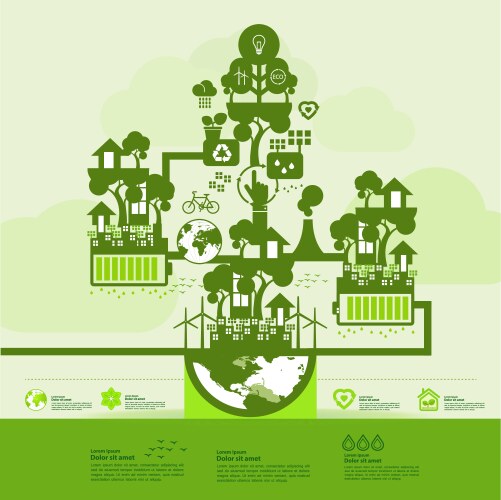Save the world together green ecology Royalty Free Vector