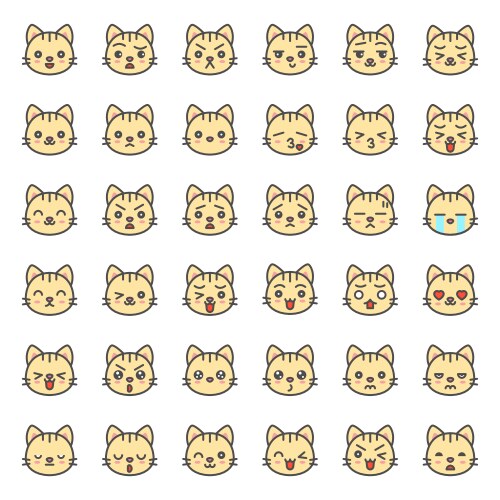 Cat Emoji Vector Images (over 3,800)