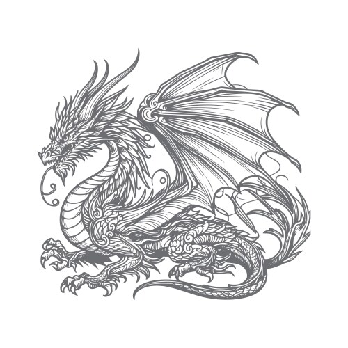 Dragon Drawing Outline Vector Images (over 6,000)