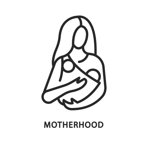 Mother breastfeeding her baby symbol Royalty Free Vector