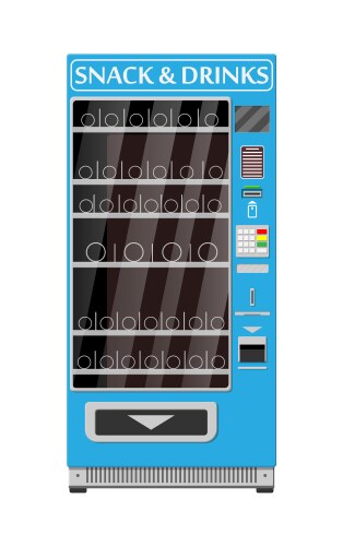 Empty vending machine isolated on white background