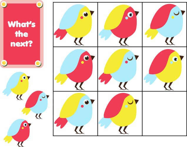 What comes next sequence game for children set Vector Image