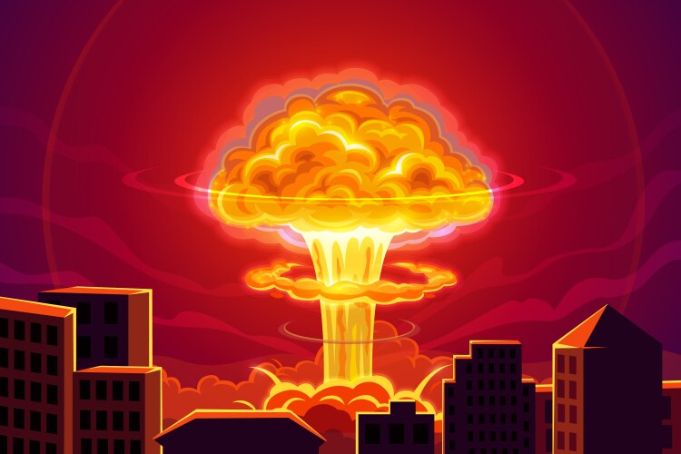 Nuclear Explosion Cartoon City Vector Images (over 200)