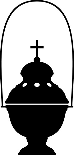 Censer thurible icon with smoke lines Royalty Free Vector