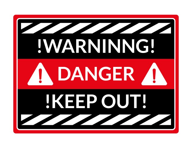 Danger warning board icon caution and dangerous Vector Image