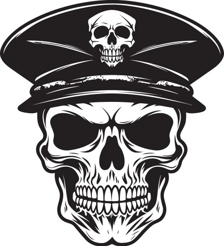 Stealth skull beret covert military unit logo Vector Image
