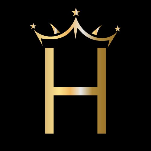 Letter h crown logo Royalty Free Vector Image - VectorStock