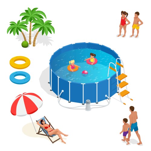 Swimming pool service flowchart Royalty Free Vector Image