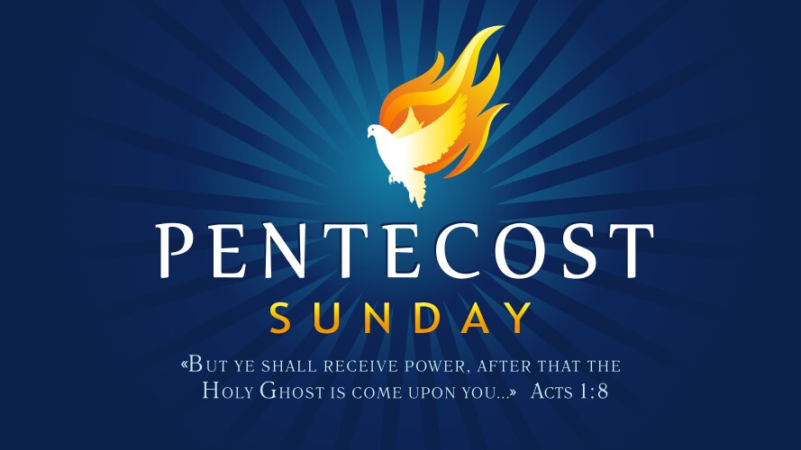 Pentecost sunday holy spirit banner Royalty Free Vector
