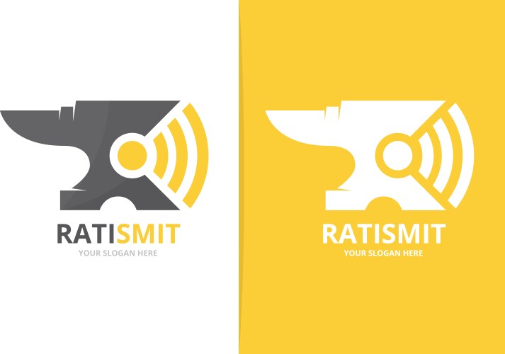 Set of logo for blacksmith typographic logotype Vector Image