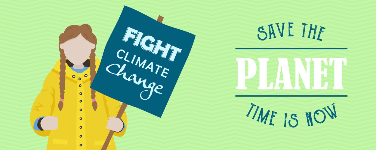 Forest wildfire signs climate change Royalty Free Vector