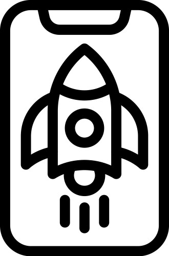 Black and white rocket icon Royalty Free Vector Image