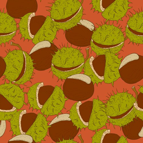 Chestnut seamless background Royalty Free Vector Image