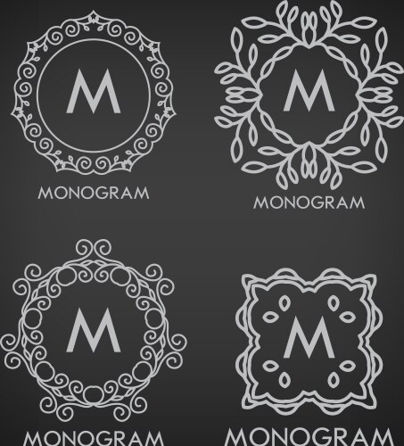 Luxury monogram frame ornamental monograms Vector Image