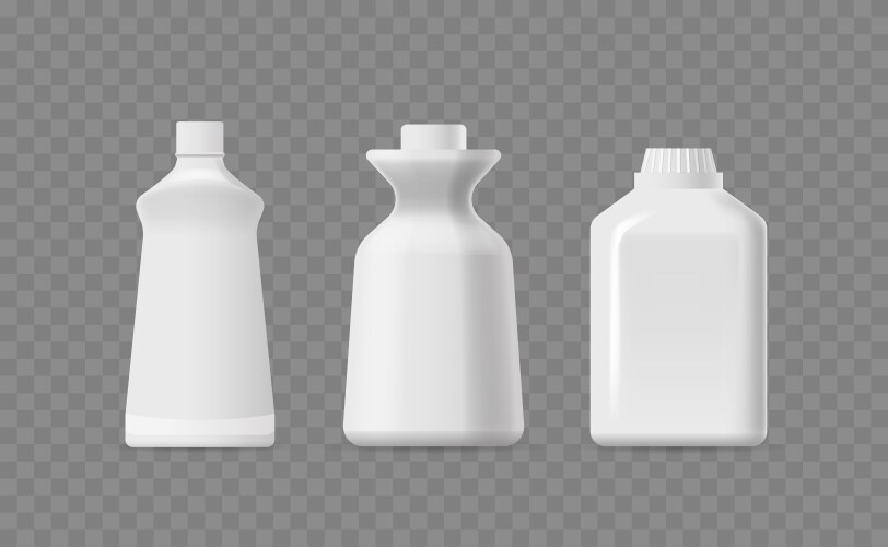 Two realistic plastic detergent bottles one Vector Image