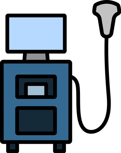 Ultrasound diagnostic machine icon Royalty Free Vector Image