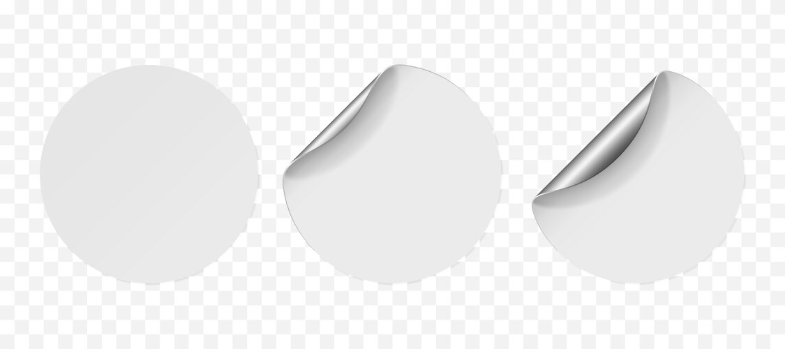 White realistic circle paper stickers Royalty Free Vector