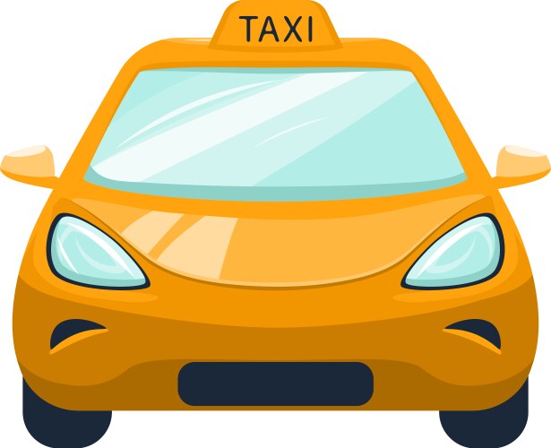 Banner with yellow taxi Royalty Free Vector Image