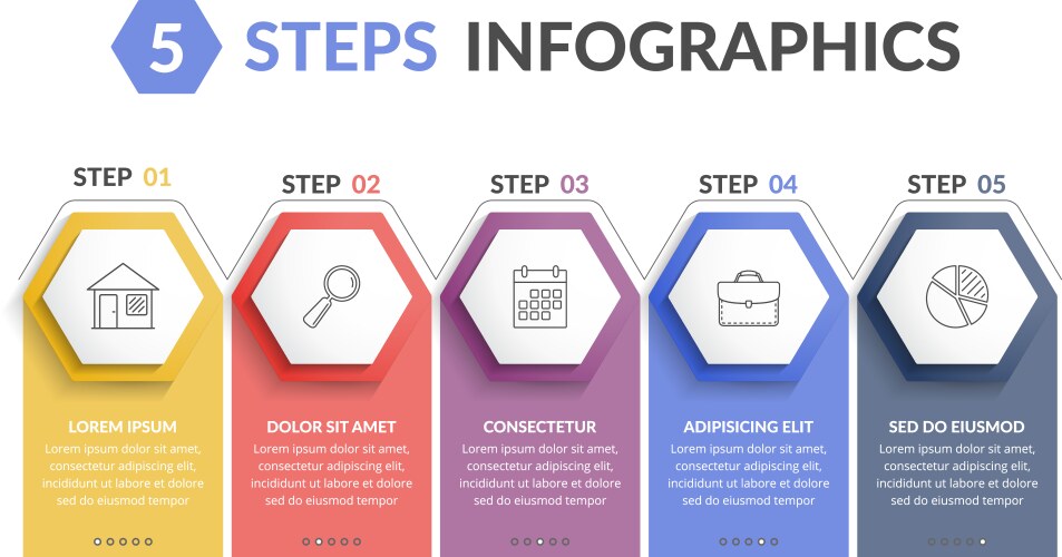 Infographic design with 5 step Royalty Free Vector Image