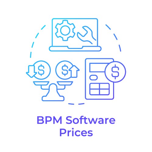 Bpm tool usability blue gradient concept icon Vector Image Bpm tool usability blue gradient concept icon Vector Image