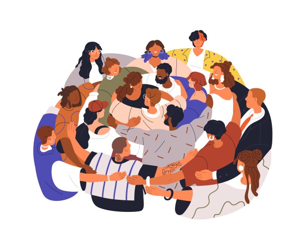 Diverse People Hugging Vector Images (over 2,400)