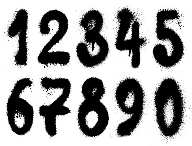 Graffiti Numbers Vector Images (over 4,400)