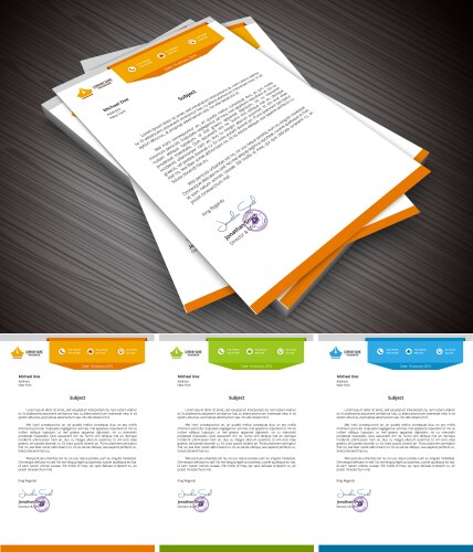 Stylish letterhead design with yellow wave Vector Image