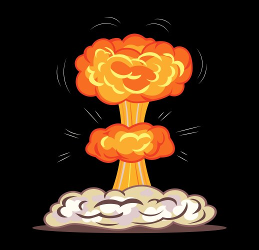 Nuclear explosion cartoon Royalty Free Vector Image