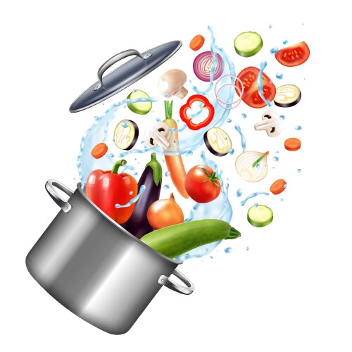 Falling vegetable drops composition Royalty Free Vector